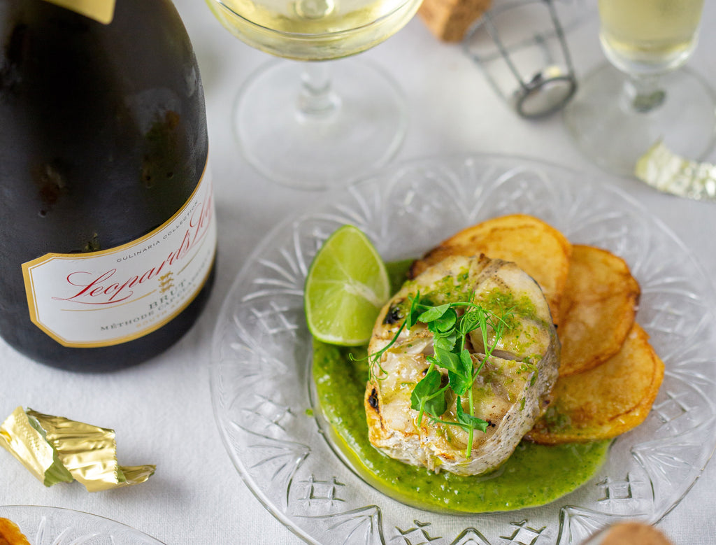 Fancy Fish and Chips with a green chilli sauce – Leopards Leap